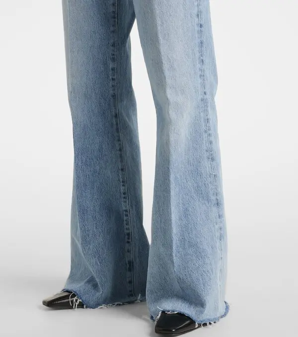 FRAME The Lax High-rise Flared Jeans - Black