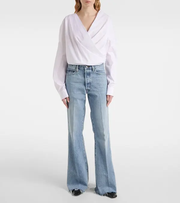 FRAME The Lax High-rise Flared Jeans - Black