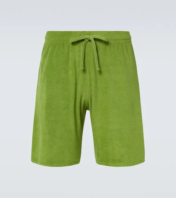Vilebrequin Cotton-blend Terry Bermuda Shorts - Green