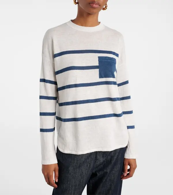 Max Mara Ombre Color Block Linen Sweater
