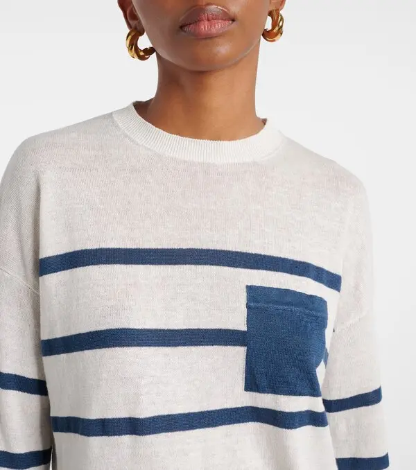 Max Mara Ombre Color Block Linen Sweater