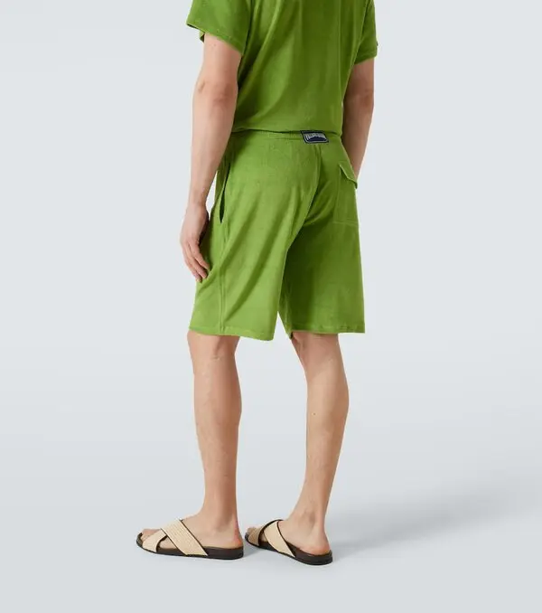 Vilebrequin Cotton-blend Terry Bermuda Shorts - Green