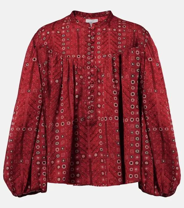 MARANT ETOILE Salika Printed Cotton Blouse - Red