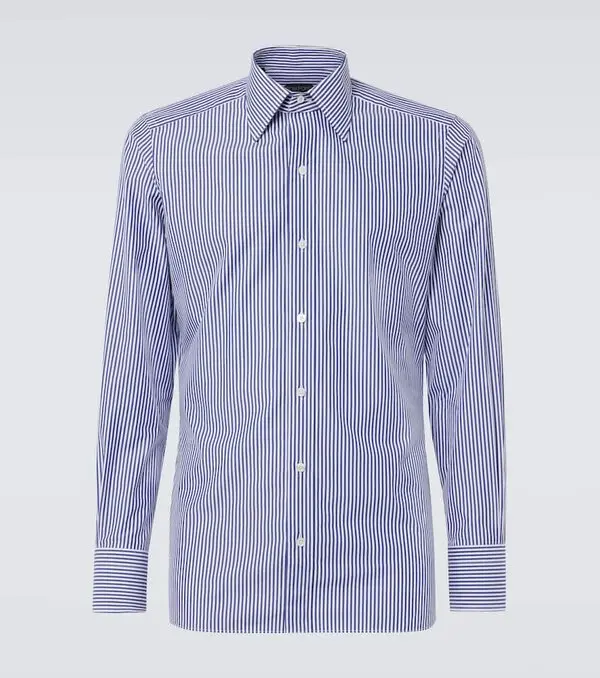 TOM FORD Bengal Stripe Cotton-blend Shirt - Blue