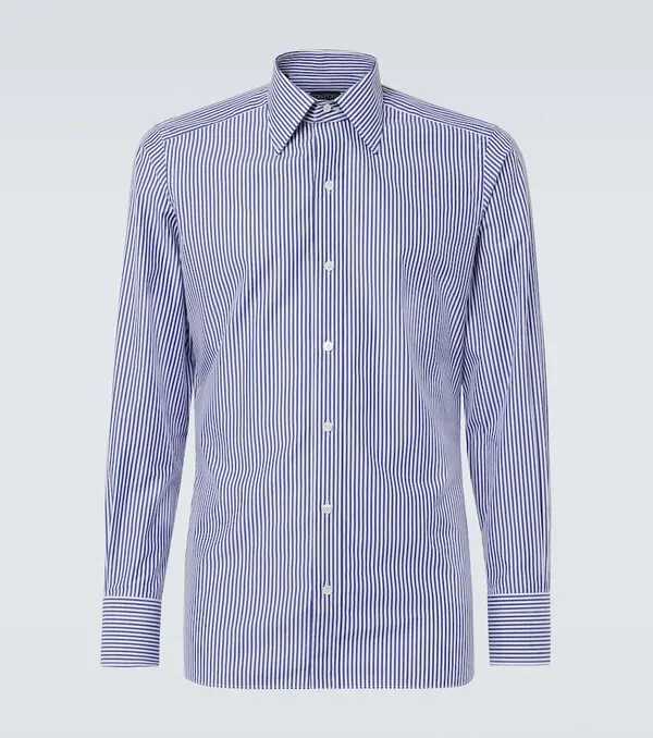 TOM FORD Bengal Stripe Cotton-blend Shirt - Blue