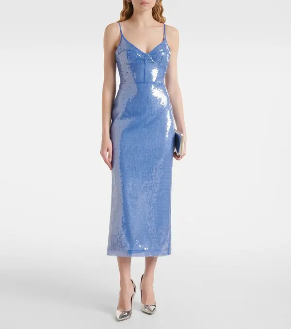 david koma dress blue David Koma FRINGE DRAPED MINI KNIT DRESS IN BLUE BLUE / S