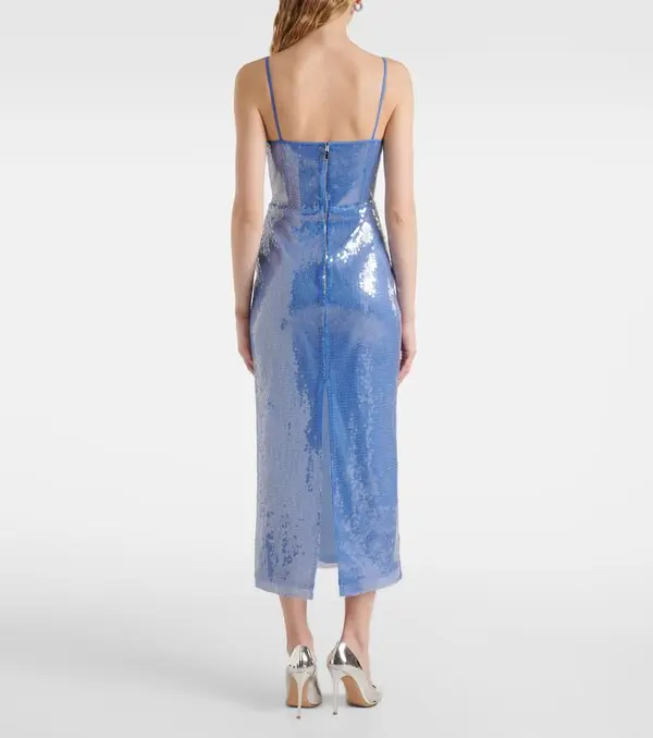 David Koma Sequined Corset Dress - Blue - 30% Off | Editorialist