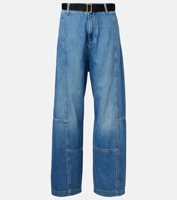 Plan C High-rise Wide-leg Trousers - Blue