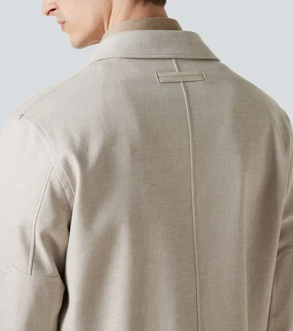 Zegna Linen, Wool, And Silk-blend Overshirt - Brown