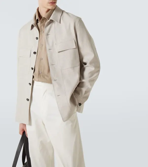 Zegna Linen, Wool, And Silk-blend Overshirt - Brown