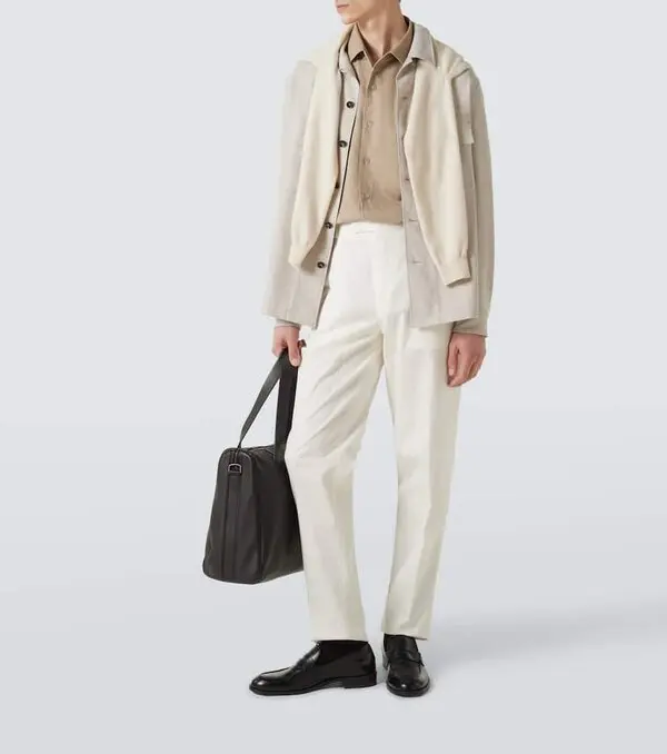 Zegna Linen, Wool, And Silk-blend Overshirt - Brown