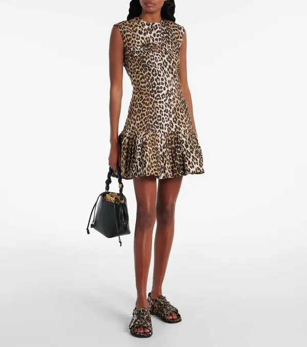 GANNI Leopard-print Buckled Sandals