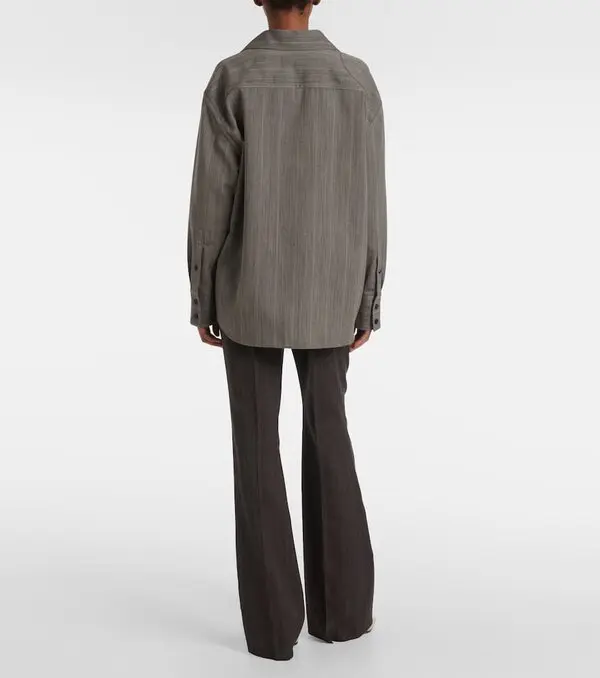Bottega Veneta Embellished Striped Wool Shirt