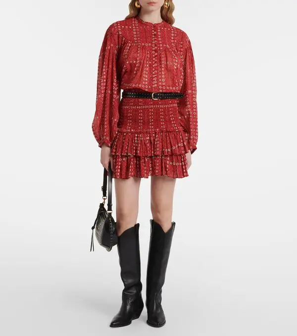 MARANT ETOILE Naomi Printed Cotton Miniskirt