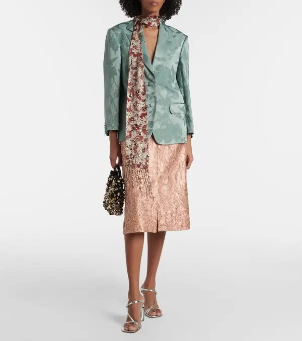 Dries Van Noten Metallic Patent Leather Mules
