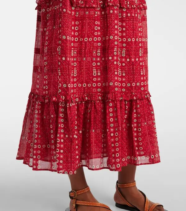 MARANT ETOILE Diya Printed Maxi Skirt - Red