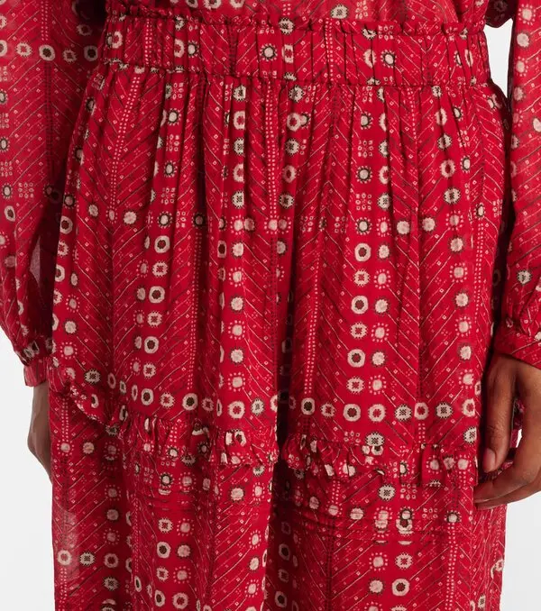 MARANT ETOILE Diya Printed Maxi Skirt - Red