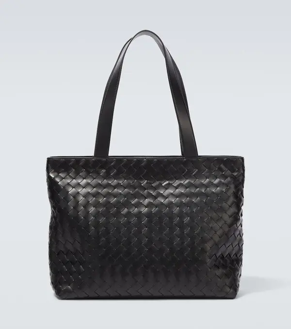 Bottega Veneta Intrecciato Small Leather Tote - Black