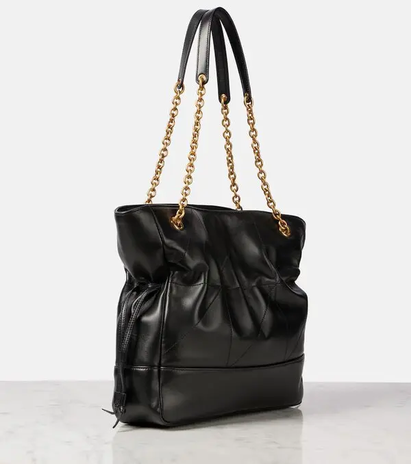 Saint Laurent Jamie Small Leather Shopping Tote Bag - Black