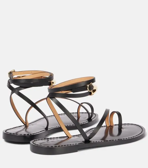 AMANU Kalahari Leather Sandals - Black