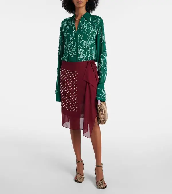 Dries Van Noten Embellished Semi-sheer Shirt