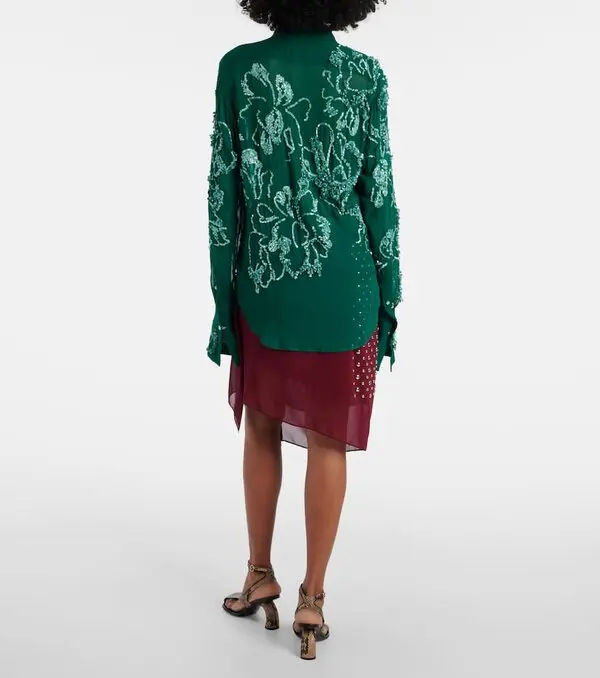 Dries Van Noten Embellished Semi-sheer Shirt