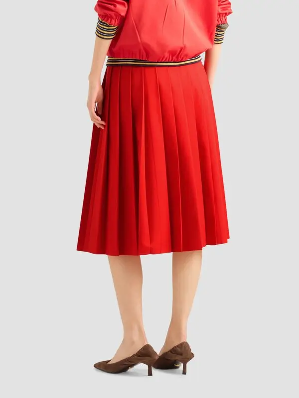 Prada Pleated Gabardine Midi-skirt