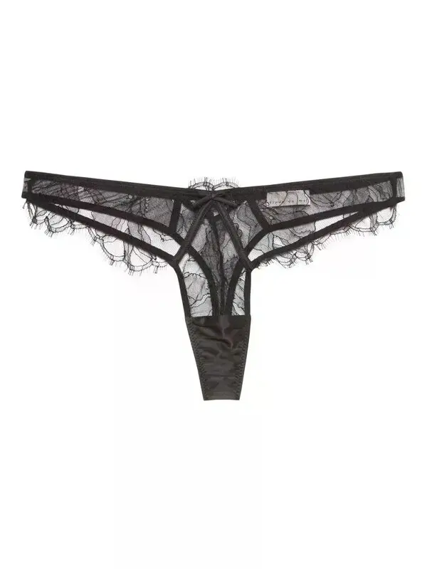 Fleur Du Mal Sophia Lace Thong - Black