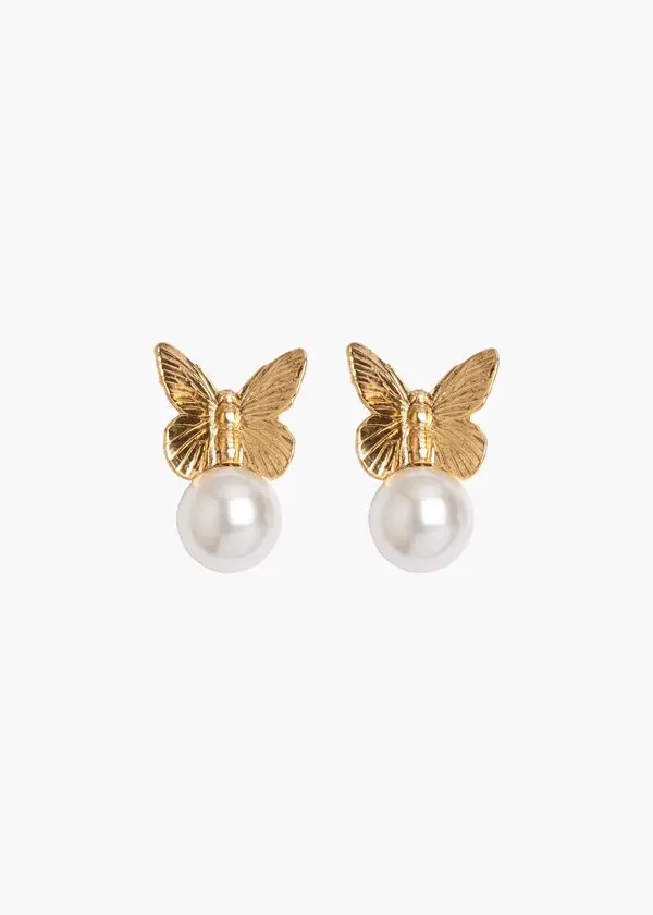 JENNIFER BEHR Hilda Butterfly Drop Earrings - Gold