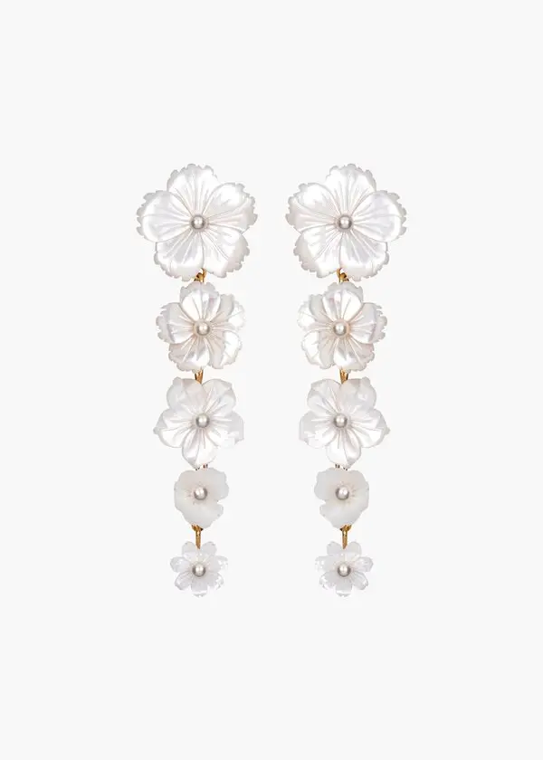 JENNIFER BEHR Chelsey Flower Dangle Earrings - Mother Of Pearl