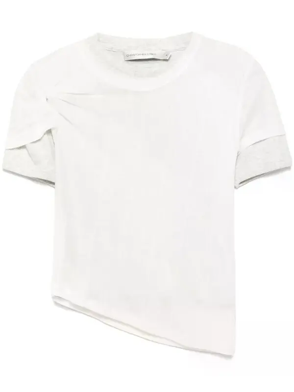 Christopher Esber Sheer Ribbed T-shirt - White