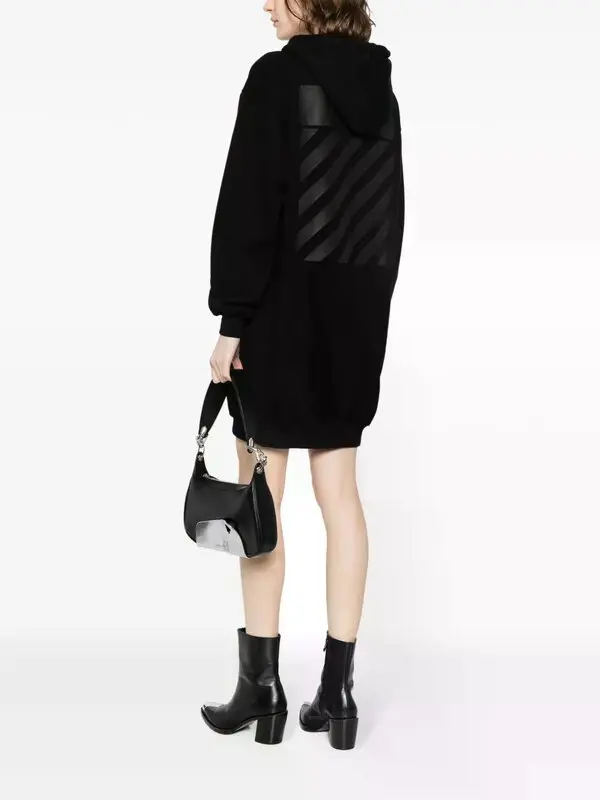 Off-White Logo-print Hoodie Dress - Black