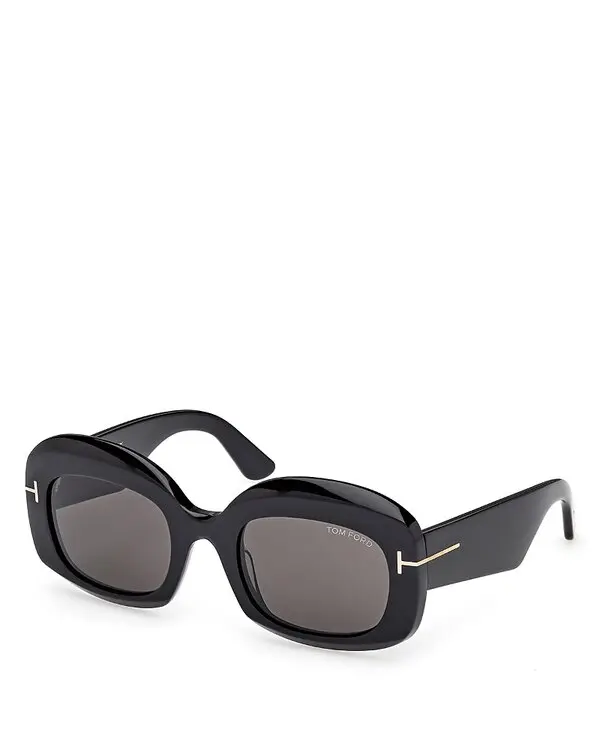 TOM FORD Carmen Rectangle Sunglasses - Black/smoke