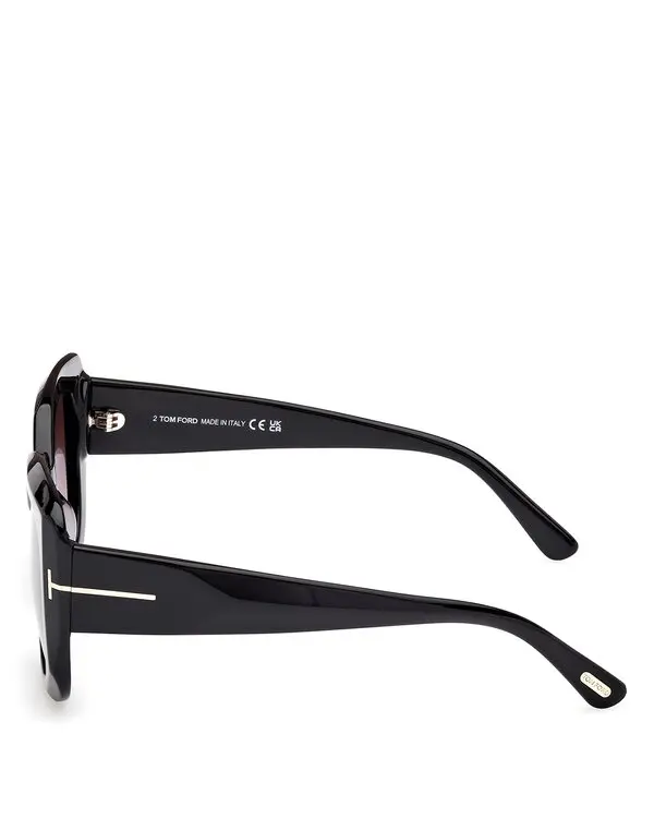 TOM FORD Carla Square Sunglasses - Black/smoke