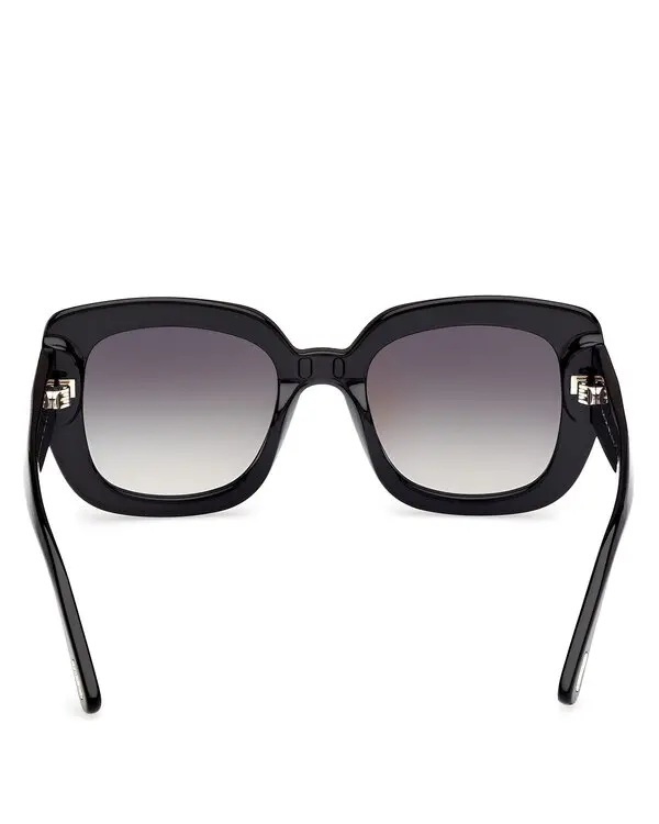 TOM FORD Carla Square Sunglasses - Black/smoke