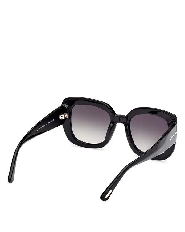 TOM FORD Carla Square Sunglasses - Black/smoke