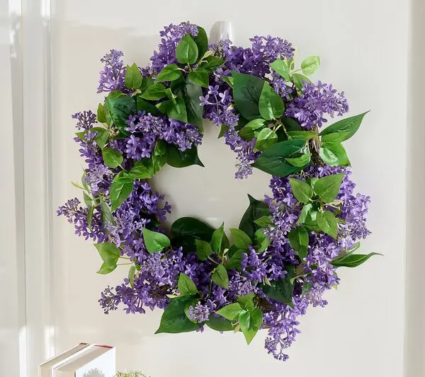 MARTHA STEWART 26' Indoor/outdoor Lilac & Leaf Wreath - One-color