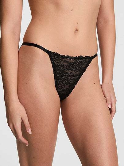 Pink Wink™ String Bikini Panty - Black