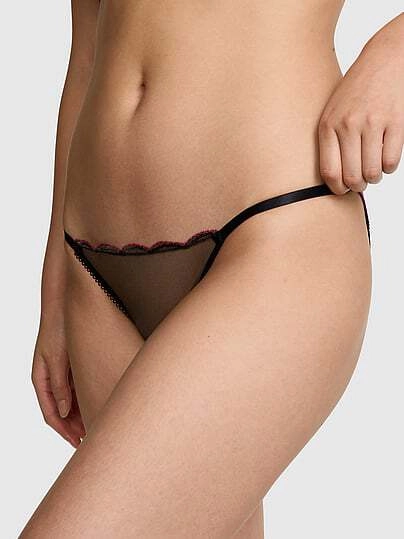Pink Wink™ String Bikini Panty - Black