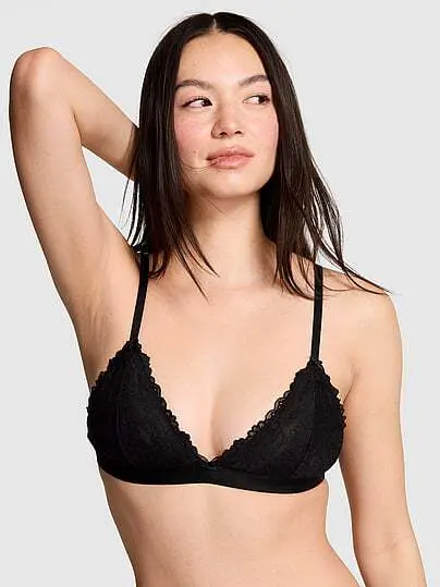 Pink Wink Wink™ Unlined Triangle Bralette - Black