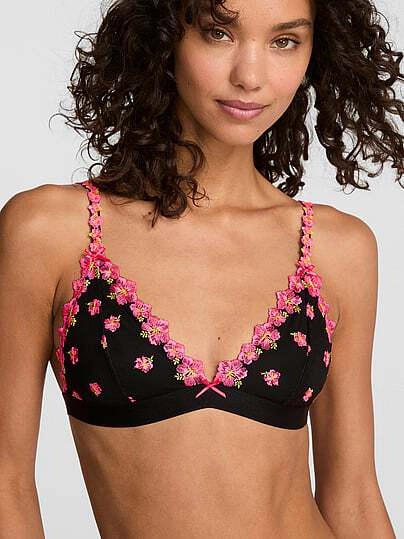 Pink Wink™ Unlined Triangle Bralette - Black