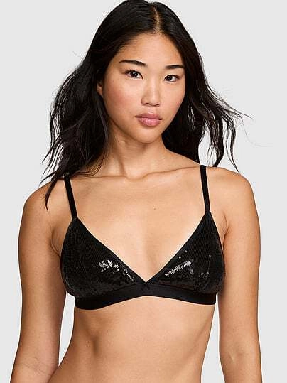 Pink Wink™ Unlined Triangle Bralette - Black