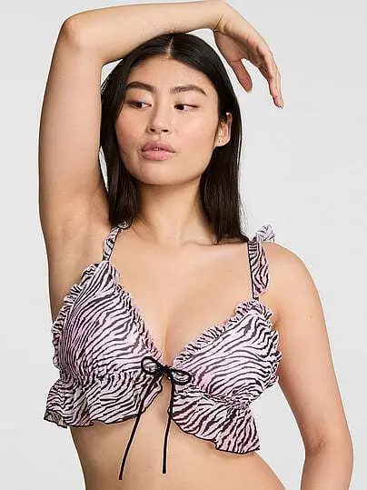 Pink Wink Wink™ Unlined High-low Triangle Bralette - Print