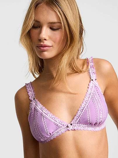 Pink Wink™ Unlined Triangle Bralette - Purple