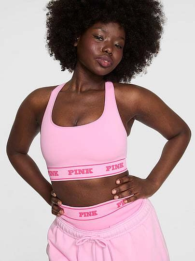 Pink Seamless Reversible Sports Bra - Pink