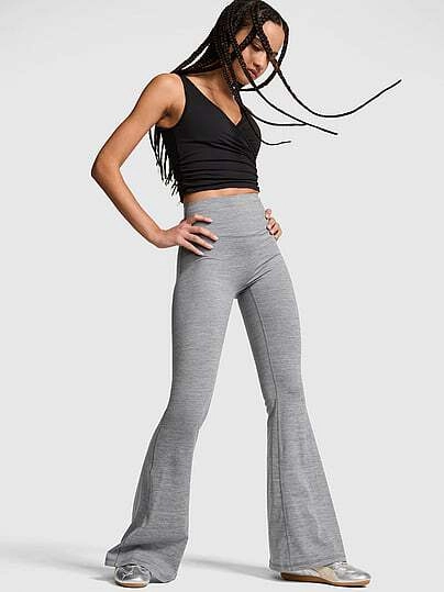 Pink Relay Super Flare Leggings - Grey
