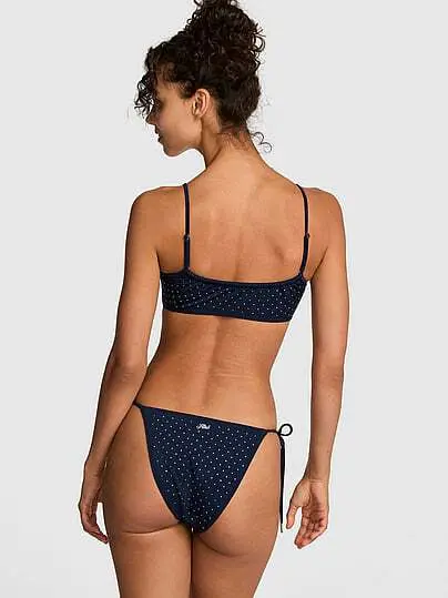 Pink Side-tie Bikini Bottom - Blue