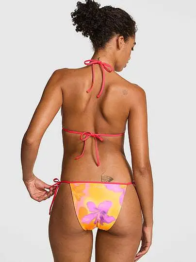 Pink Reversible Side-tie Cheeky Bikini Bottom - Floral