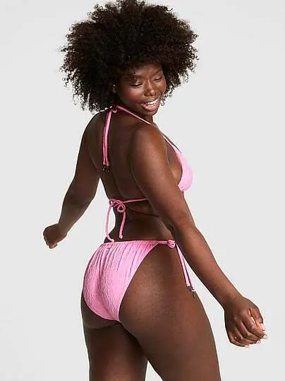 Pink Reversible Side-tie Cheeky Bikini Bottom - Pink