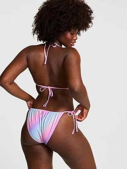 Pink Side-tie Bikini Bottom - Print